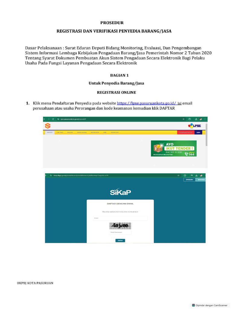 Tata Cara Pendaftaran Akun Sikap | PDF