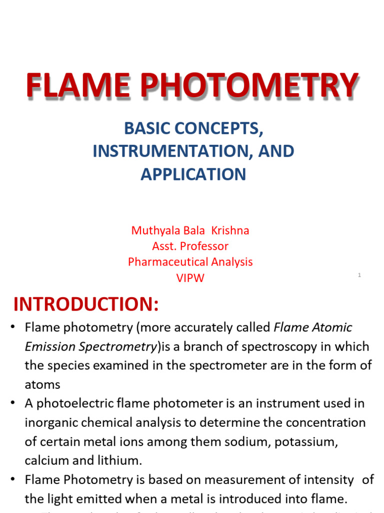 Flame Photometry: Basic Concepts, Instrumentation, and Application ...