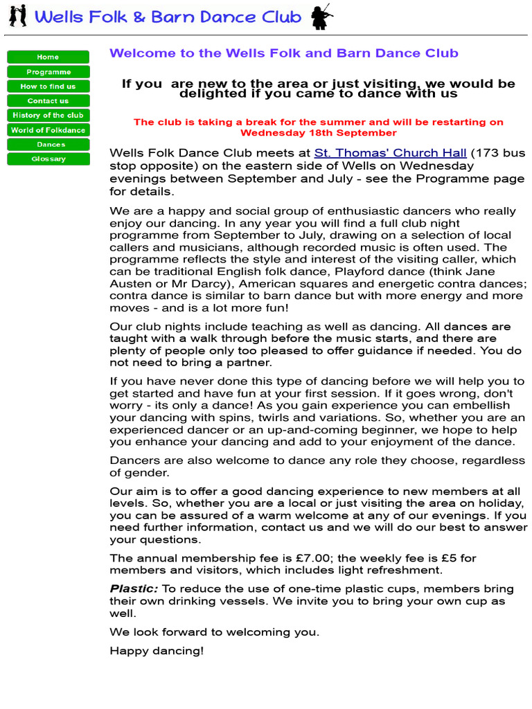 Wells Folk Dance Club: Join Us! | PDF