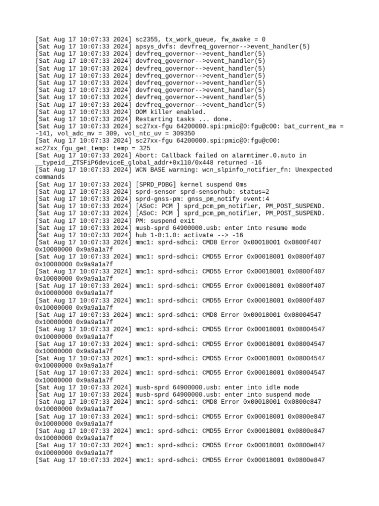 Standby Kernel Log 2024 0817 101746 | PDF | Cpu Cache | Booting