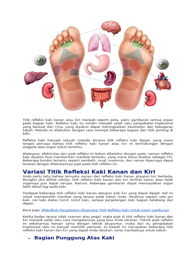 Manfaat Pijat Titik Refleksi Kaki | PDF