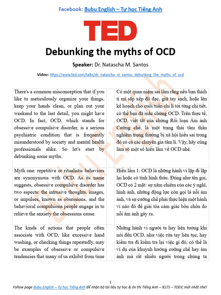 Debunking The Myths of OCD | PDF