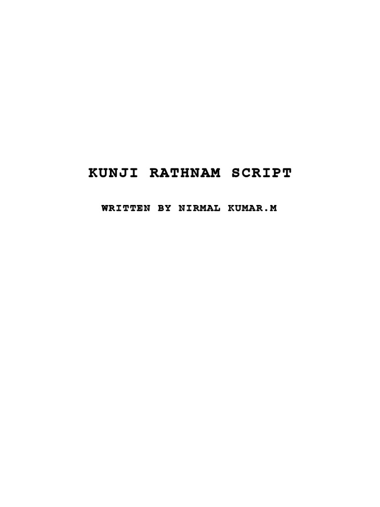Kunji Rathnam Script 3rd Draft | PDF