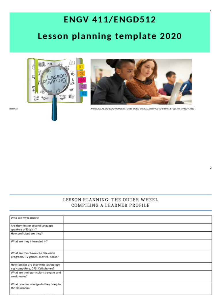 English Lesson Planning Booklet | PDF | Procedural Knowledge | Teaching