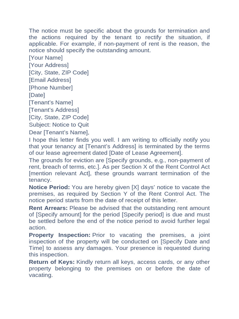 Notice Tenant | PDF