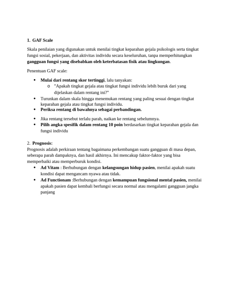 Skala GAF: Penilaian Gejala Psikologis | PDF
