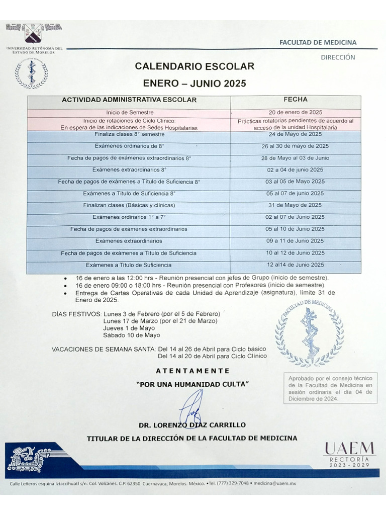 Calendario Jul Dic2024 | PDF