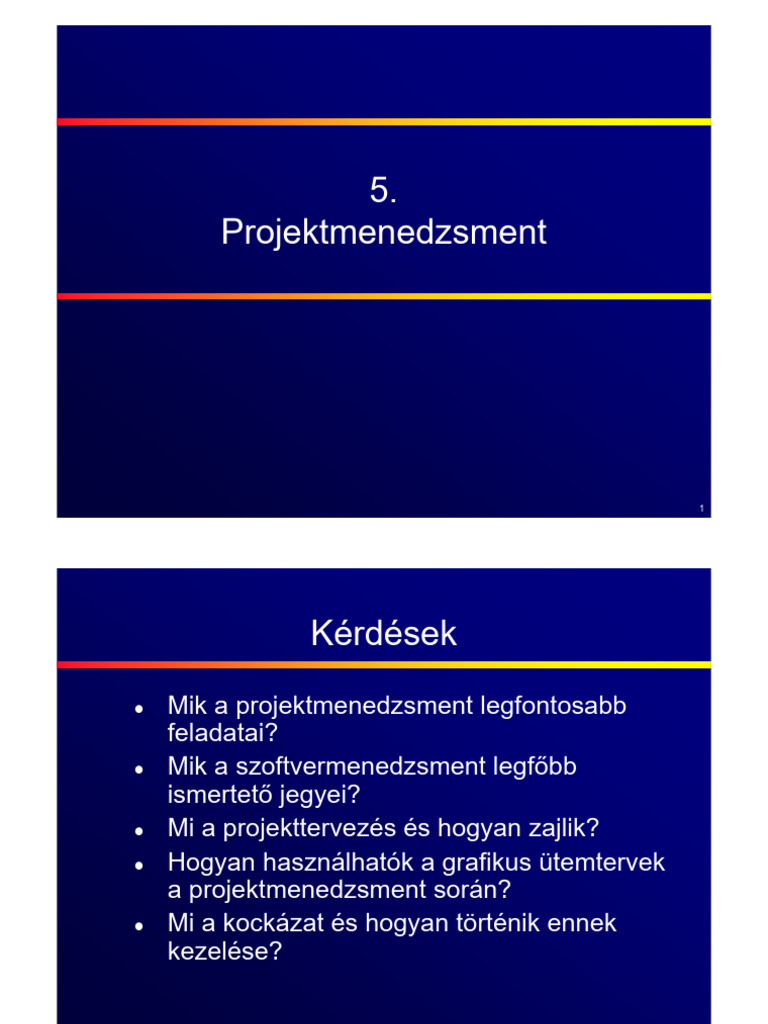 Projektmenedzsment | PDF