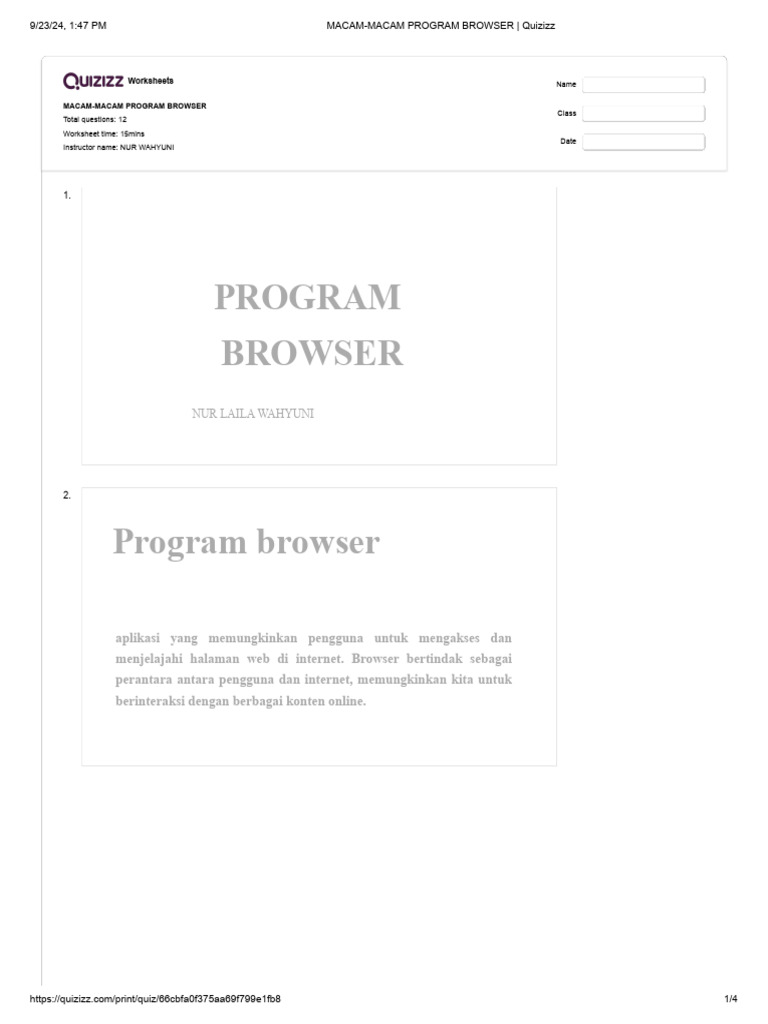 MACAM-MACAM PROGRAM BROWSER _ Quizizz | PDF
