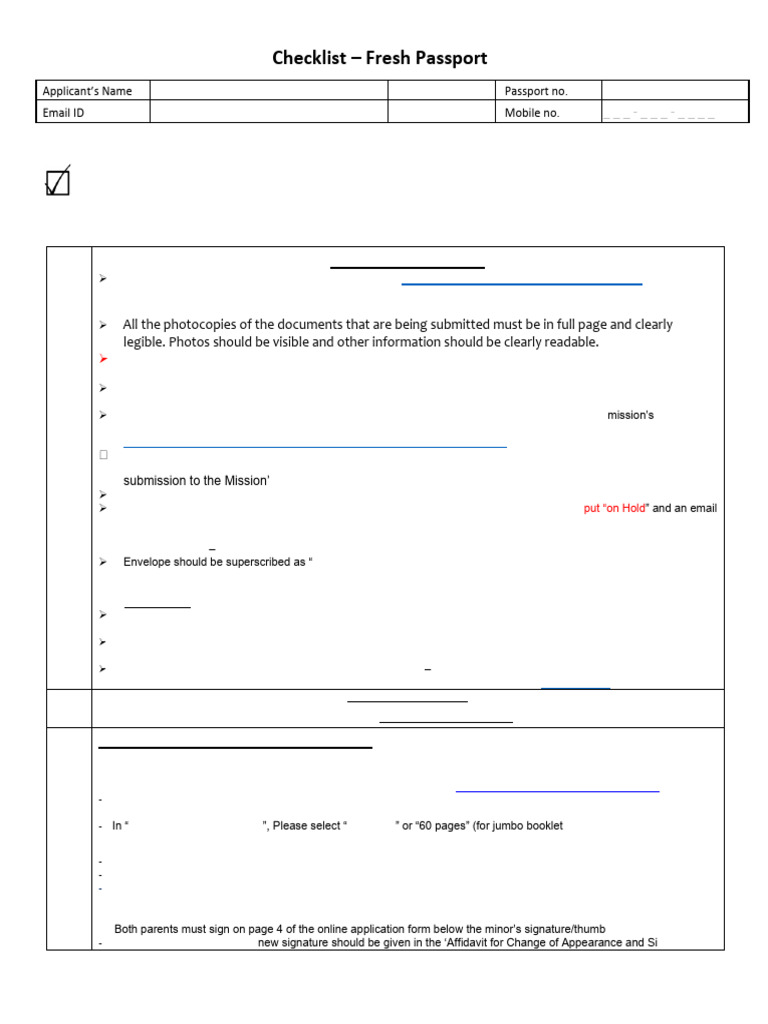 VFS Passport Re-Issue Checklist | PDF | Passport