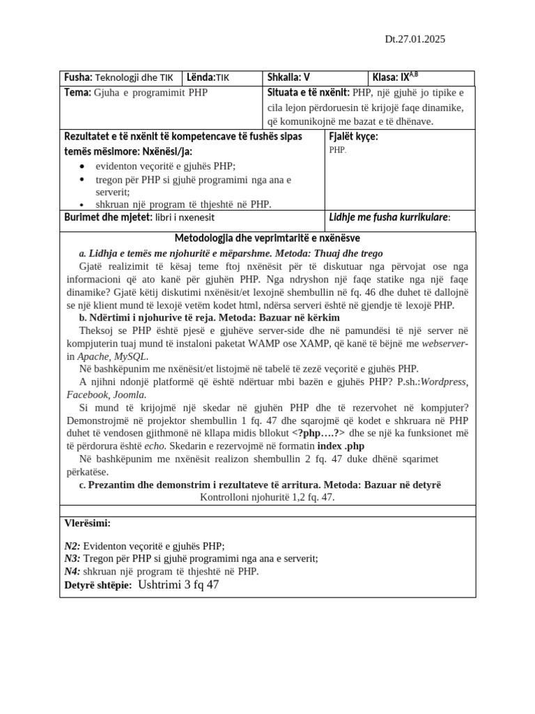 Gjuha e Programimit PHP | PDF