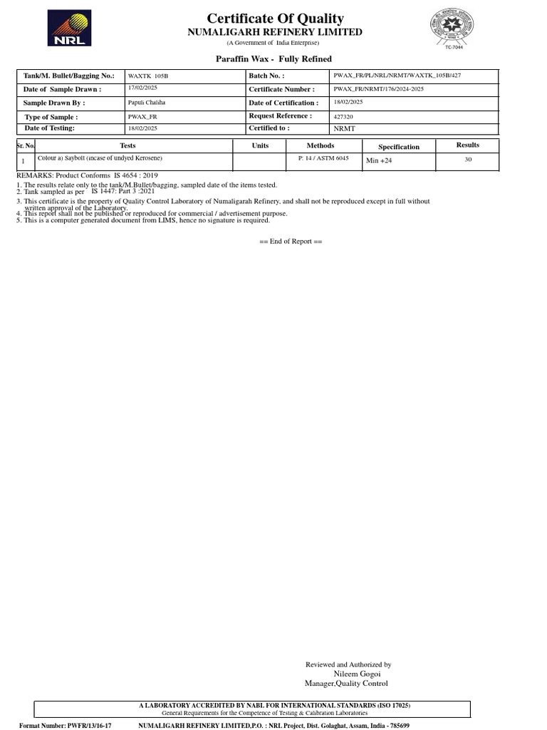 435B42725_18.02.2025 Saybolt | PDF