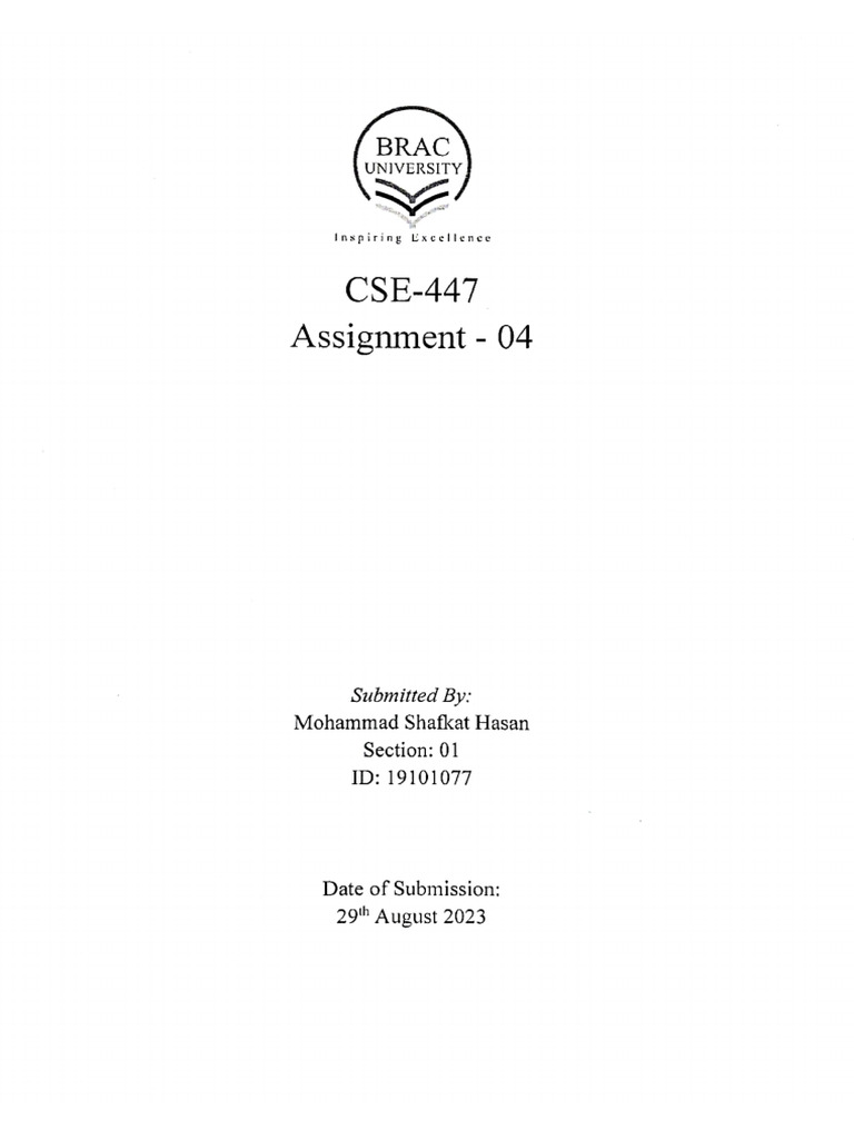 CSE447 - Assignment-04 (Ans) | PDF