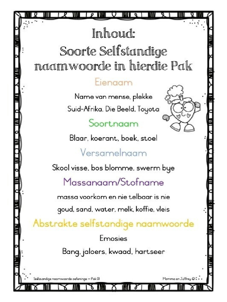 Selfstandige Naamwoorde Oefening | PDF