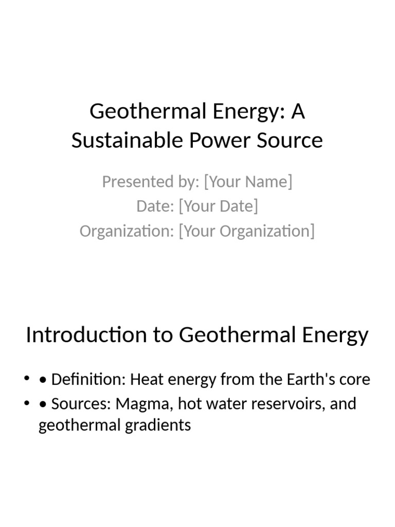 Geothermal Energy Presentation | PDF