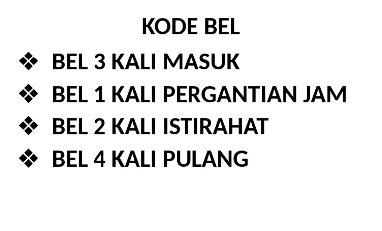 Kode Bel | PDF