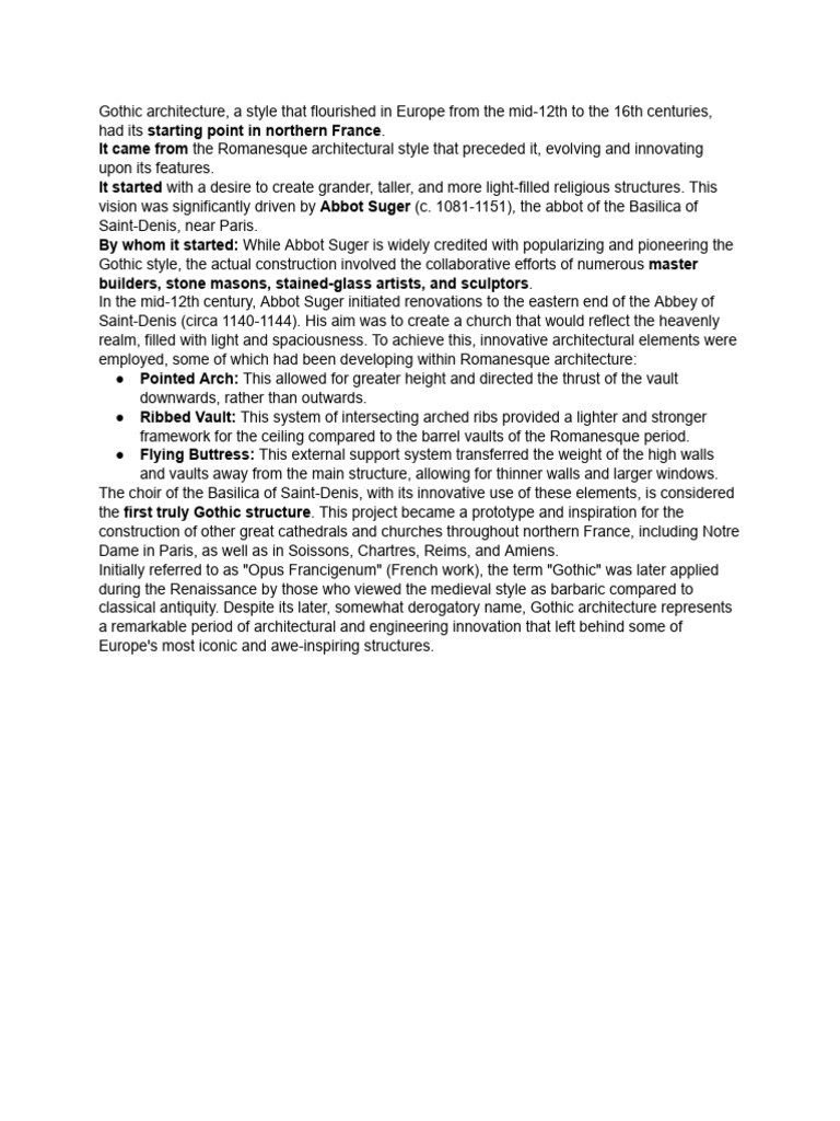 Overview of Gothic Architecture | PDF