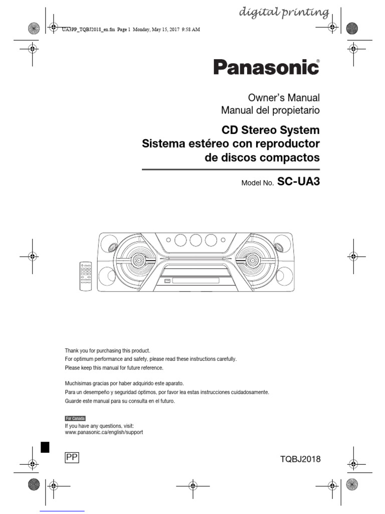Panasonic SC UA3 | PDF | Bluetooth | Radio