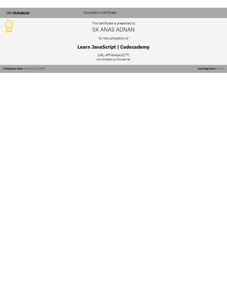 Completion Certificate _ SkillsBuild | PDF