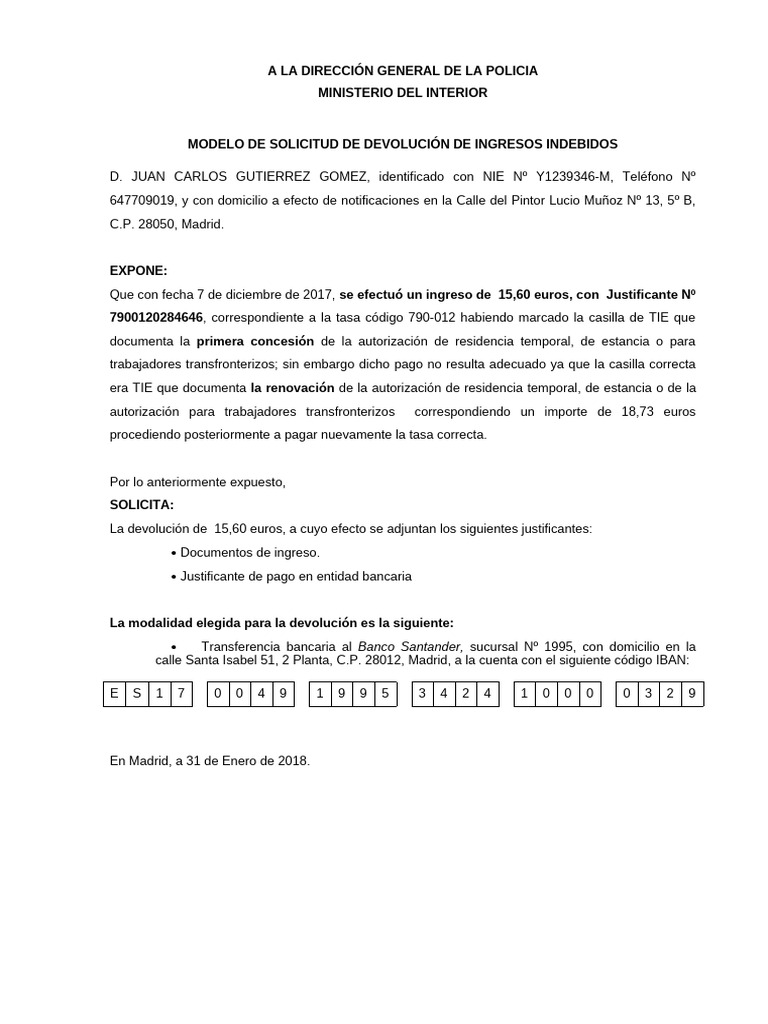 Devolución Ingresos Indebidos Tasas | PDF