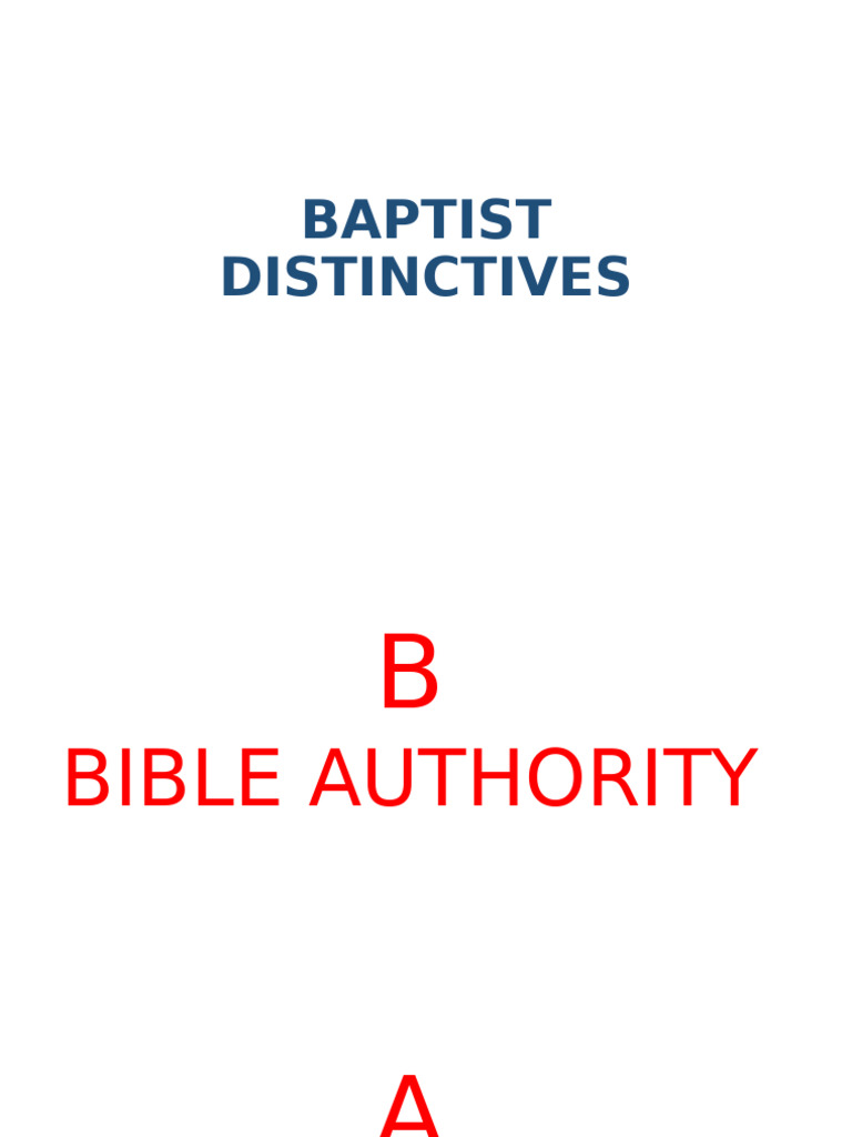 Baptist Distinctives | PDF