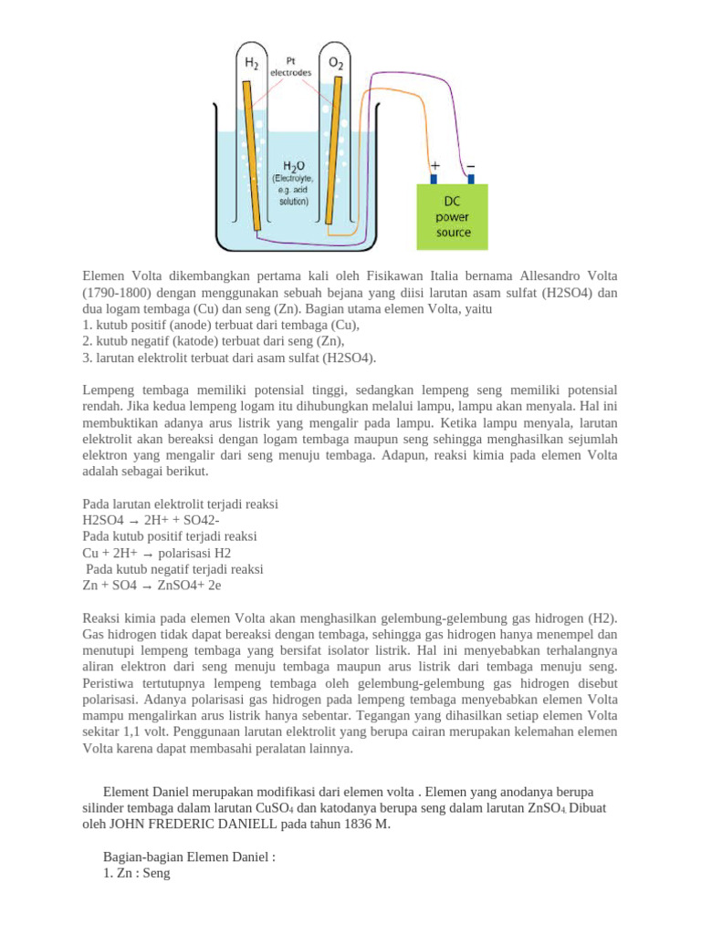Elemen Volta dikembangkan pertama kali oleh Fisikawan Italia bernama ...