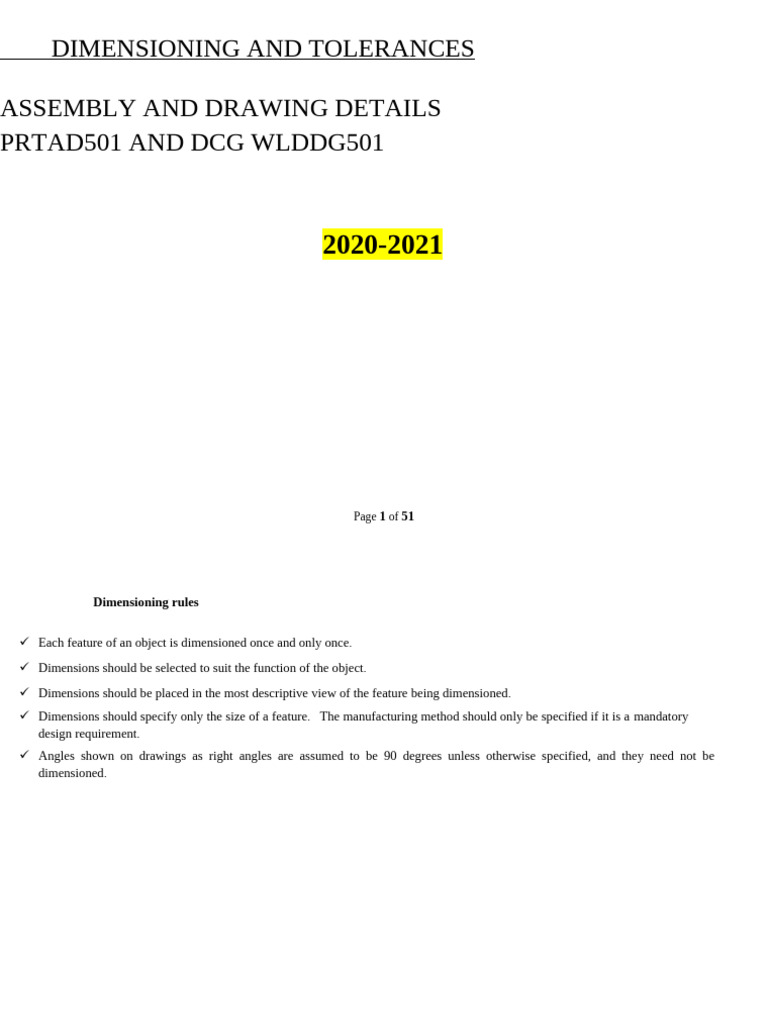 DIMENSIONING AND TOLERANCES | PDF | Engineering Tolerance | Geometry