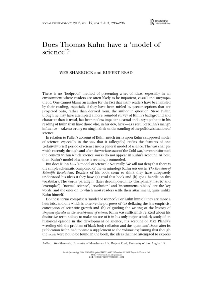 Kuhn's Model of Science Examined | PDF | Science | Paradigm