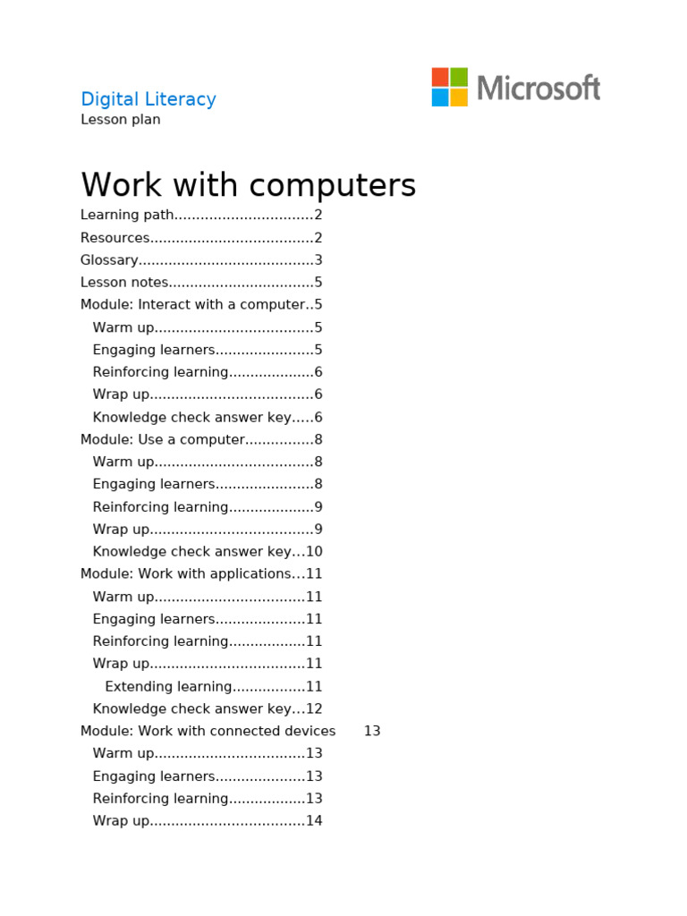 1a MS DL LP Work With Computers | PDF | Personal Computers | Operating System