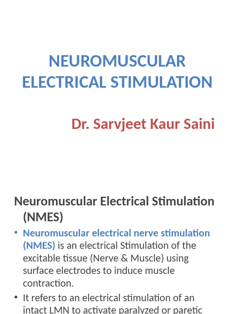 Neuromuscular Electrical Stimulation | PDF | Anatomical Terms Of Motion | Skeletal Muscle