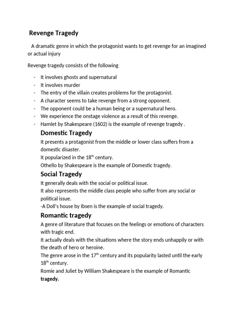 Types of Tragedy in Literature | PDF | Tragedy | Hero