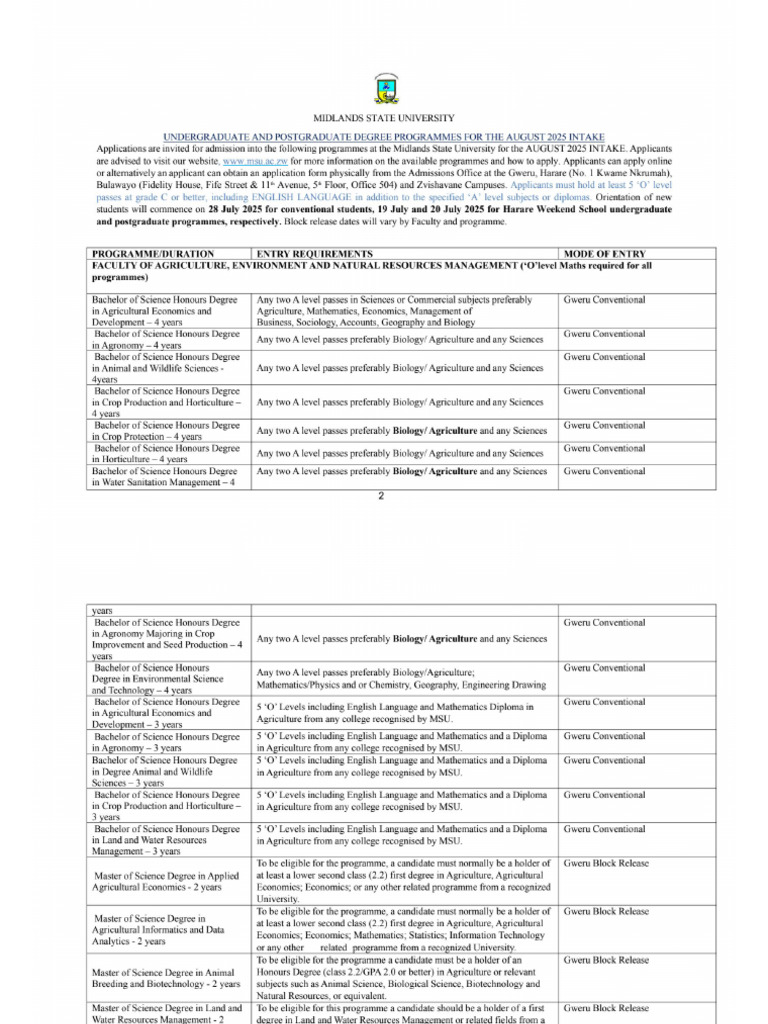 MSU August 2025 - INTAKE | PDF