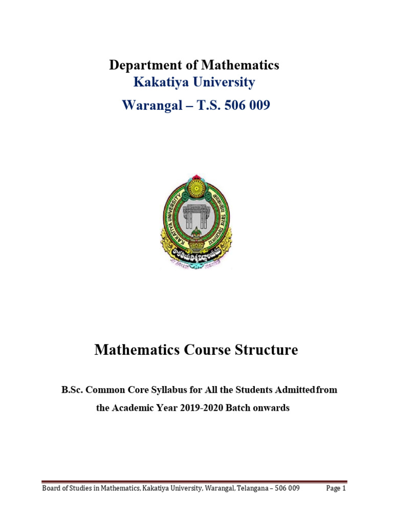 185 BSC Maths SyllabusQuestionPaperPattern2019-20 1 | PDF | Equations ...