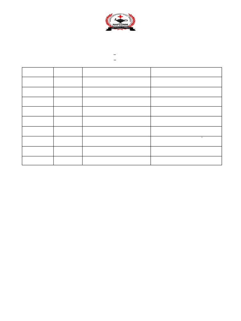 Set 6 Nursing Exam Timetable | PDF