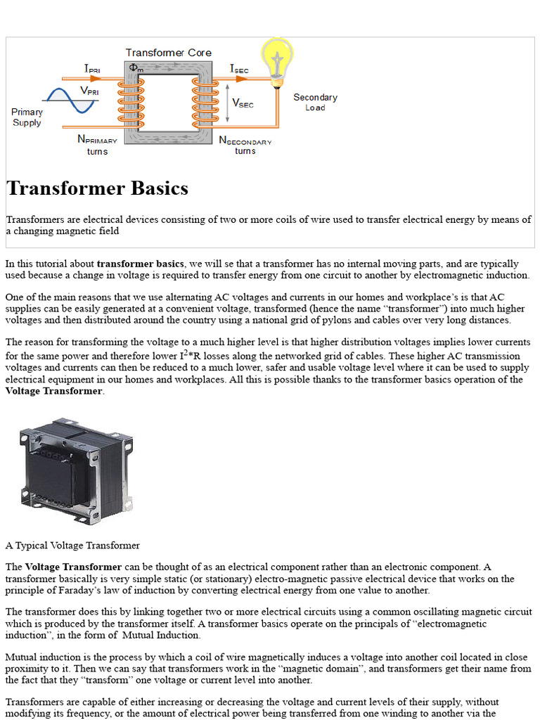 Transformer Basics and Transformer Principles | PDF | Transformer ...
