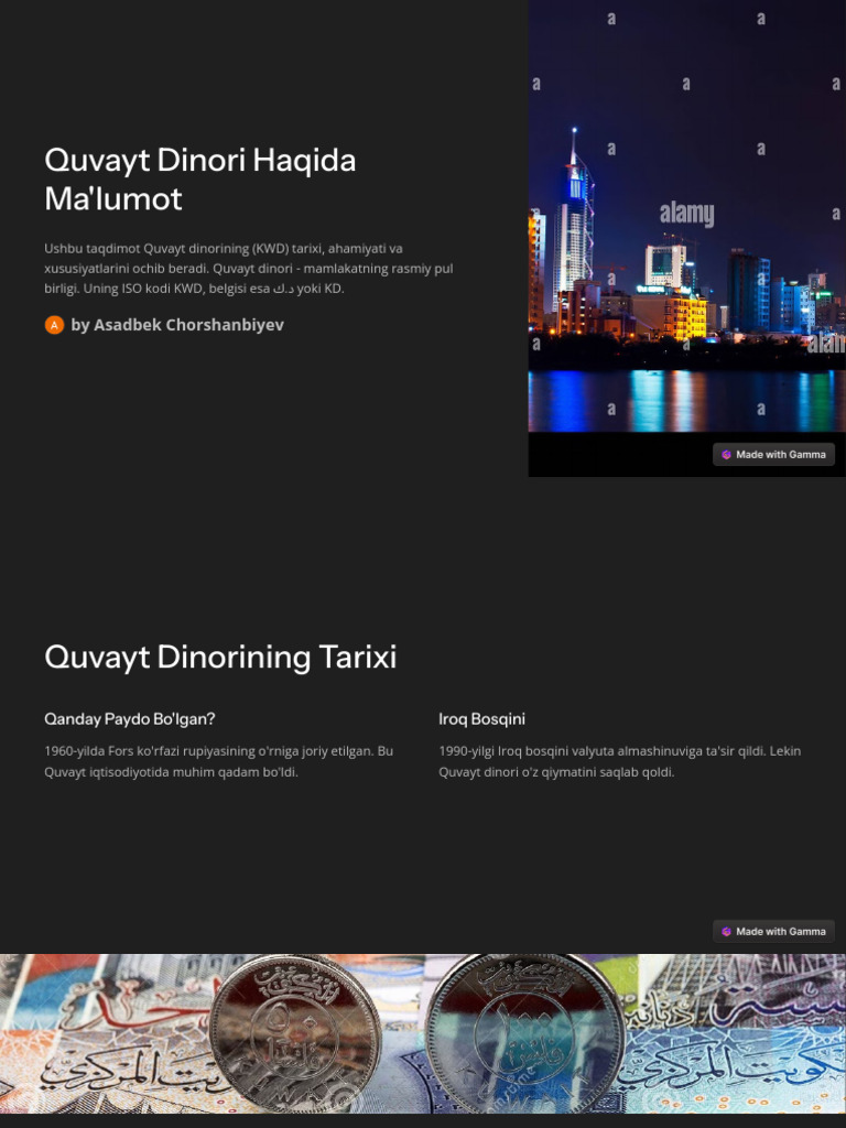 Quvayt Dinori Haqida Malumot | PDF