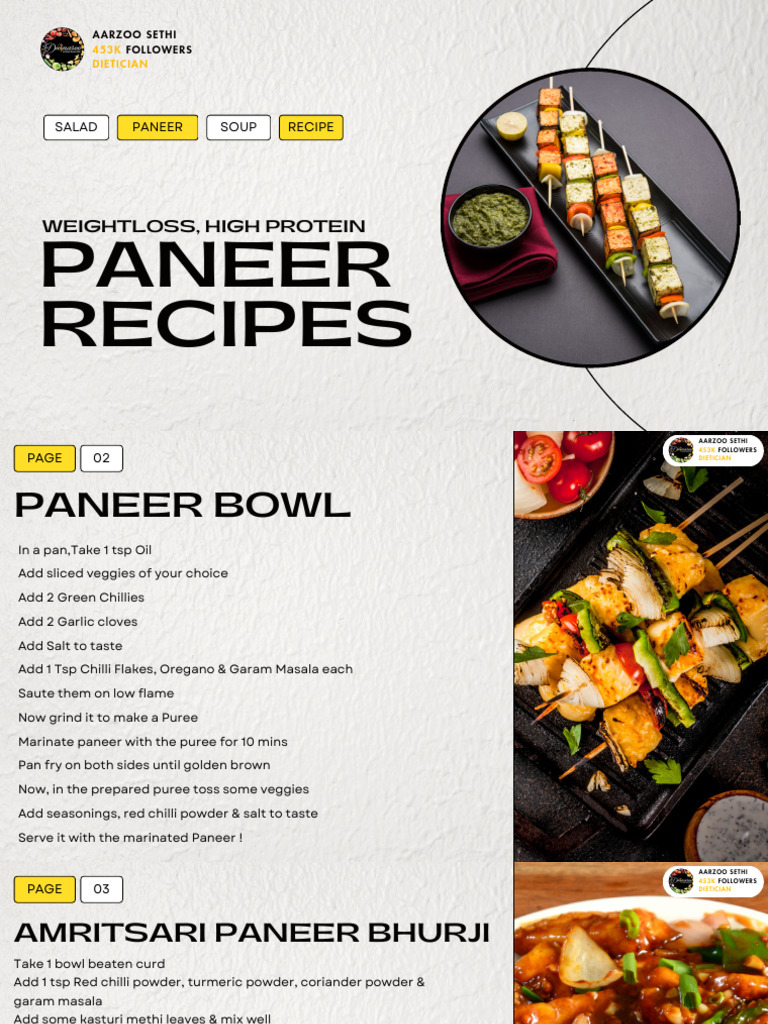 Weightloss Paneer Recipes | PDF | Foods | Cuisine