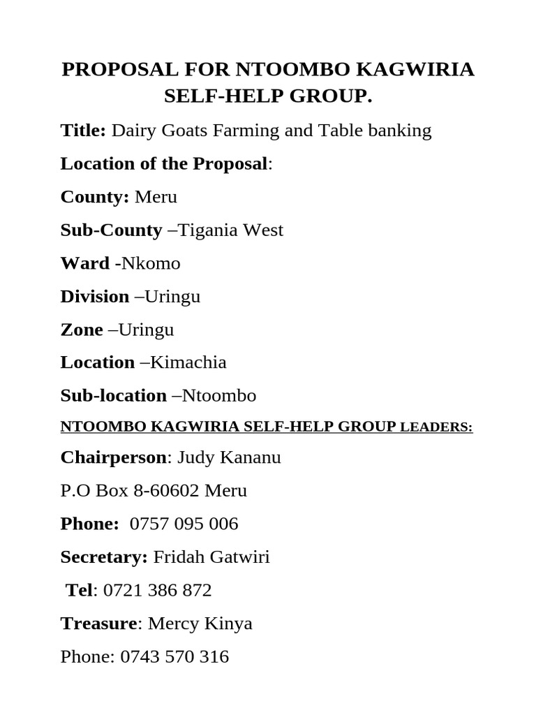 Goat Farming Proposal for Ntoombo Group | PDF | Goat | Meat