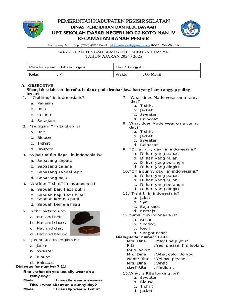 Soal MID Semester 2 Kelas 5 | PDF | Sheep | Zoology