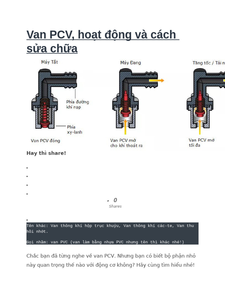 Van PCV Thông Khí TR C KH y | PDF