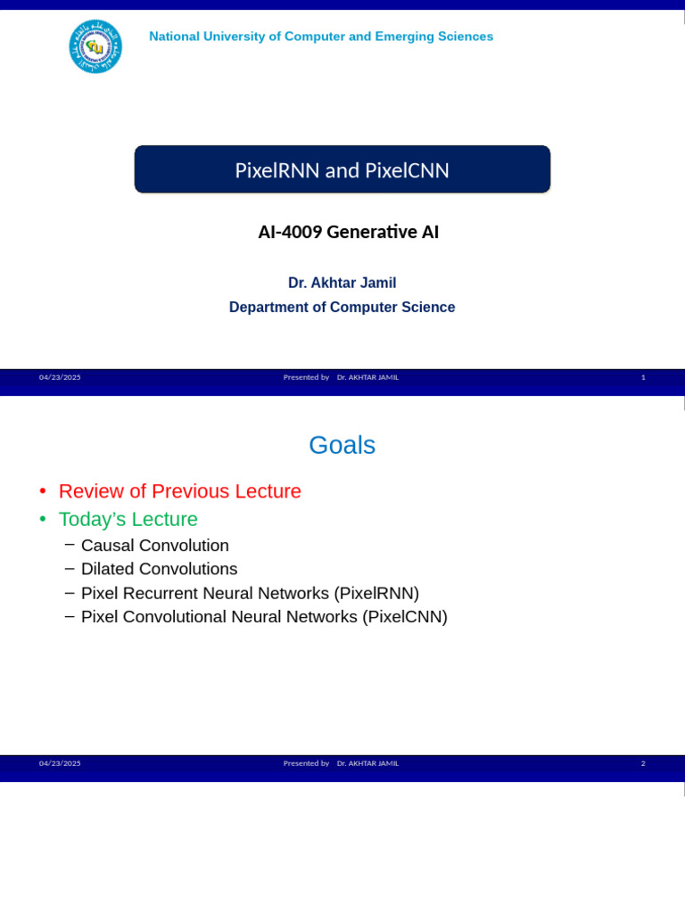 Lecture # 5-1 Pixel RNN | PDF | Matrix (Mathematics) | Pixel