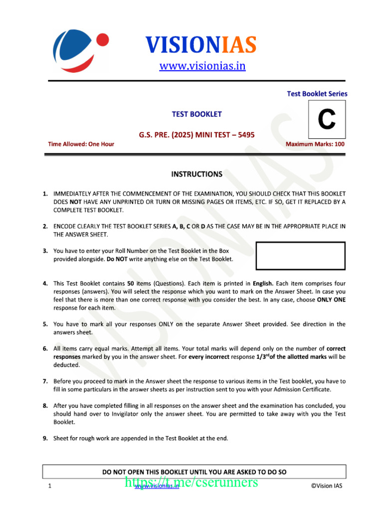 Vision 1 Question | PDF