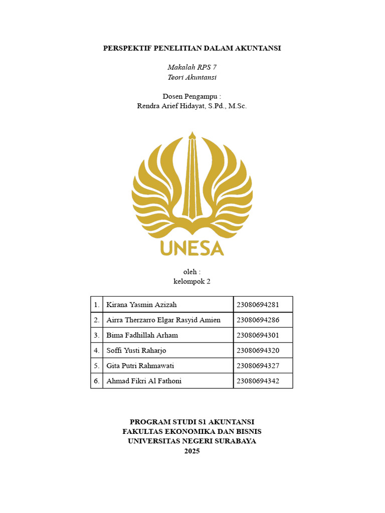 Kelompok 02 - 2023J - BAB PERSPEKTIF PENELITIAN DALAM AKUNTANSI | PDF