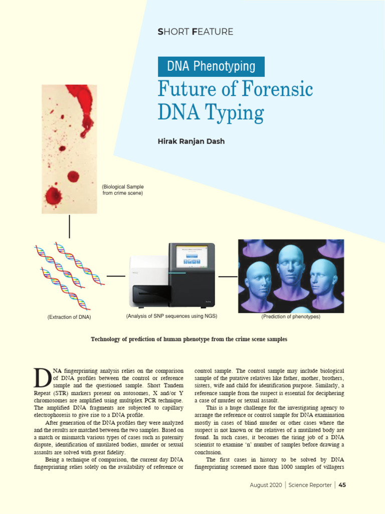 DNA Phenotyping - Future of Forensic DNA Typing | PDF | Single ...