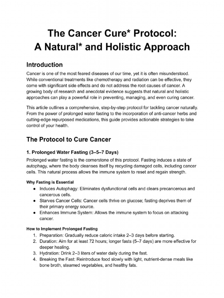 The Cancer Cure Protocol A Natural and Holistic Approach_V04 | PDF
