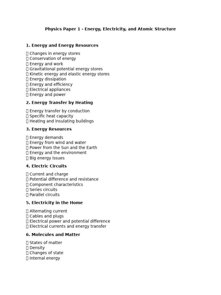 Physics Paper Checklist | PDF