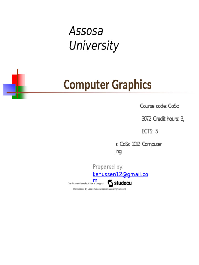 Computer Graphics Course Overview | PDF | Computer Graphics | 3 D ...