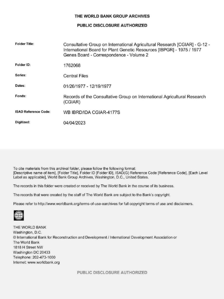 World Bank Group Archives Folder 1762068 | PDF