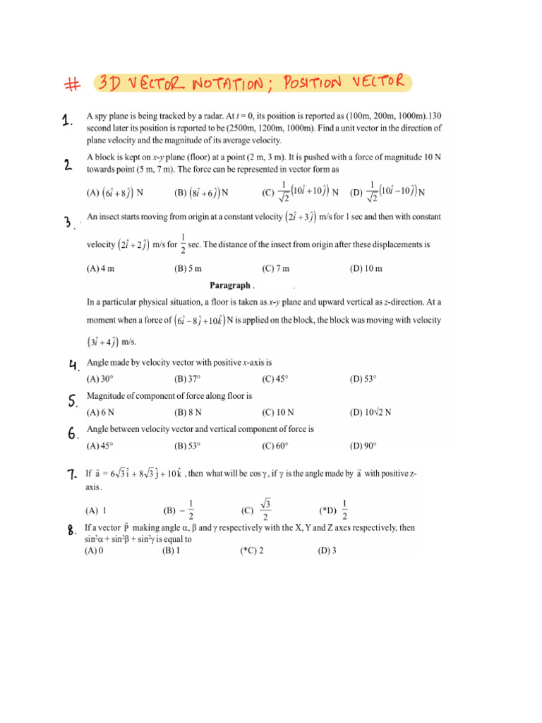 03 Vectors - Master Sheet EP | PDF