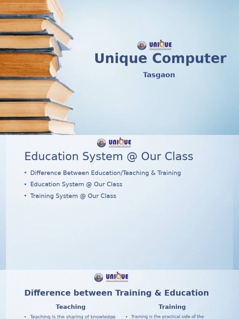 Education System at Unique Computer | PDF